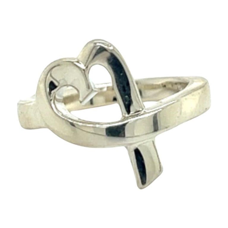Tiffany and Co Sterling Silver Heart Ring For Sale at 1stDibs | silver ...