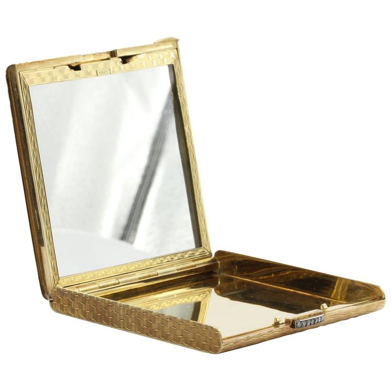 Vintage 18K Gold and Diamond Italian Cigarette Compact Case at 1stDibs ...