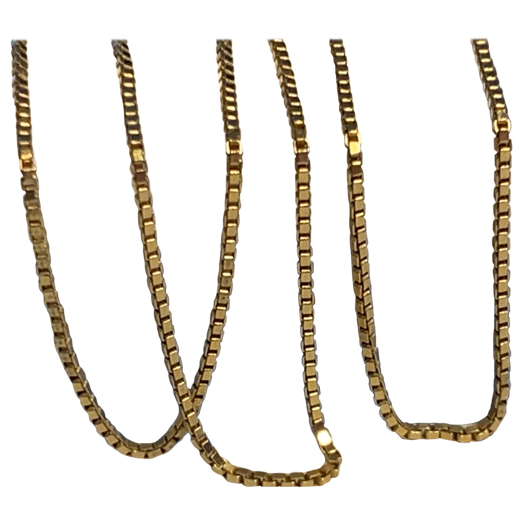 18ct Gold Box 19.75" Chain For Sale at 1stDibs