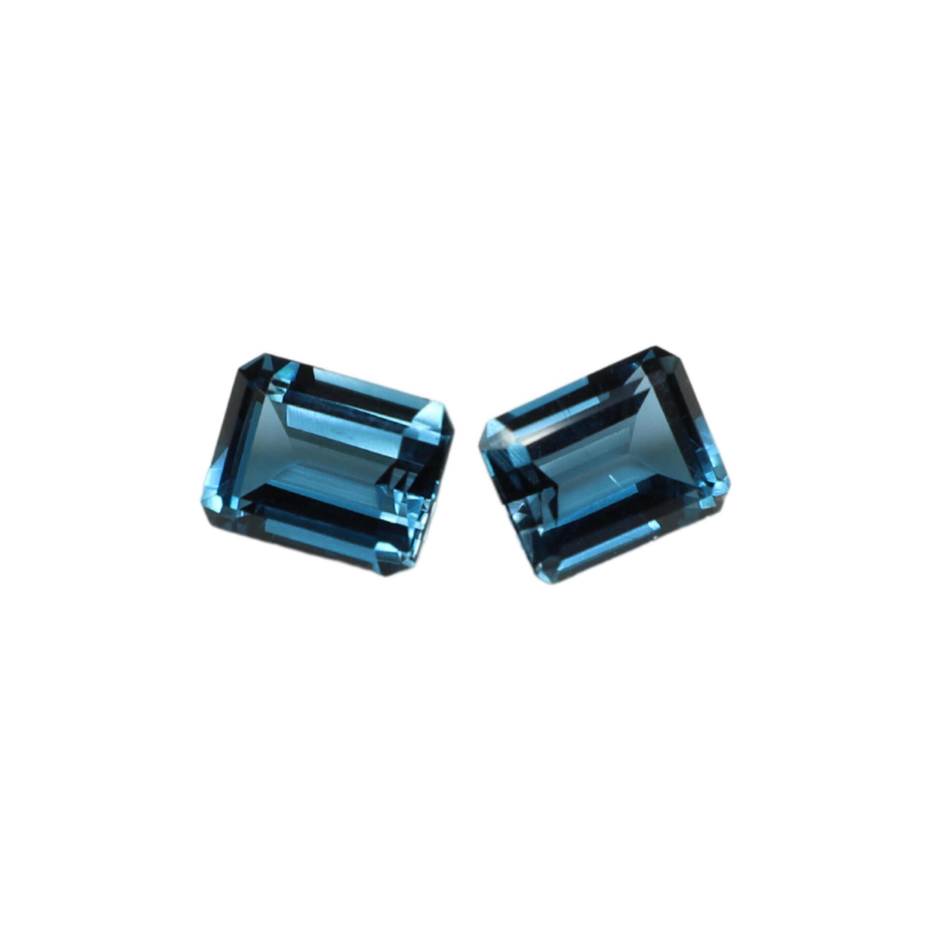Pair of London Blue Topaz 3.88ct 8x6mm For Sale at 1stDibs