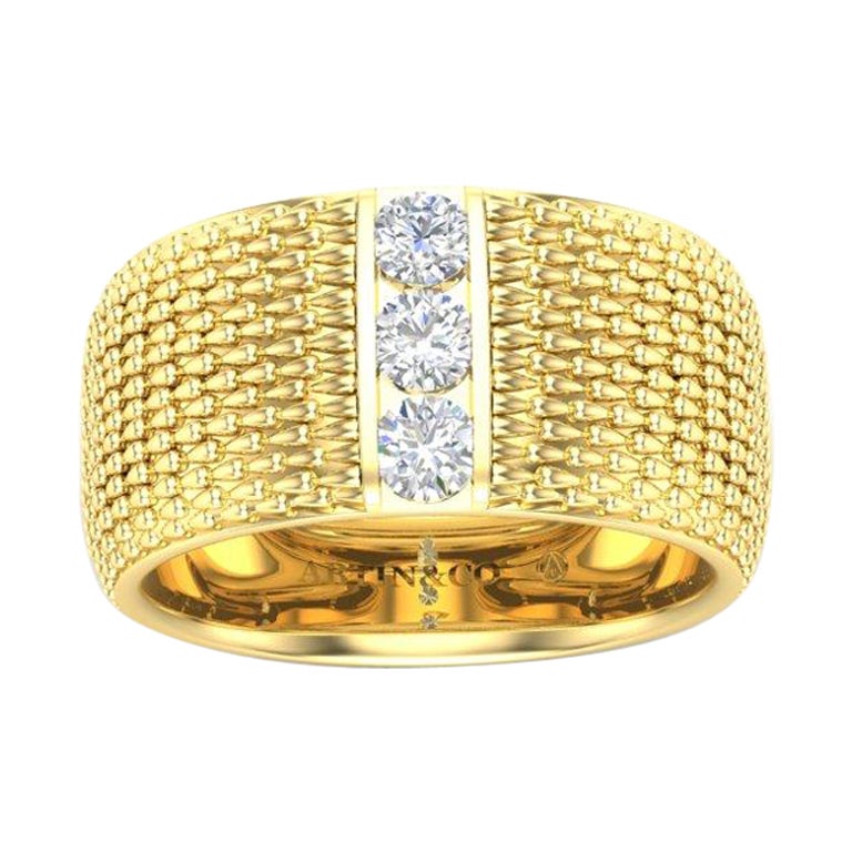14K Diamond Multi-Row Dome Ring For Sale at 1stDibs