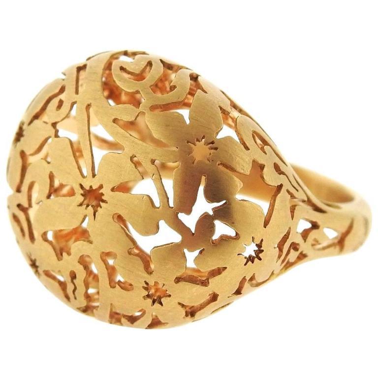 Pomellato Rose Gold Arabesque Dome Ring at 1stDibs