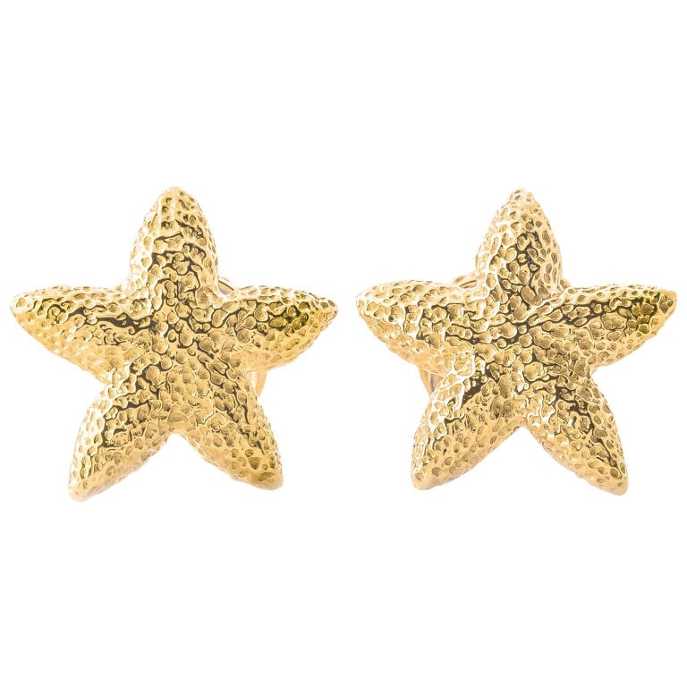Mish New York Gold Starfish Cufflinks at 1stDibs