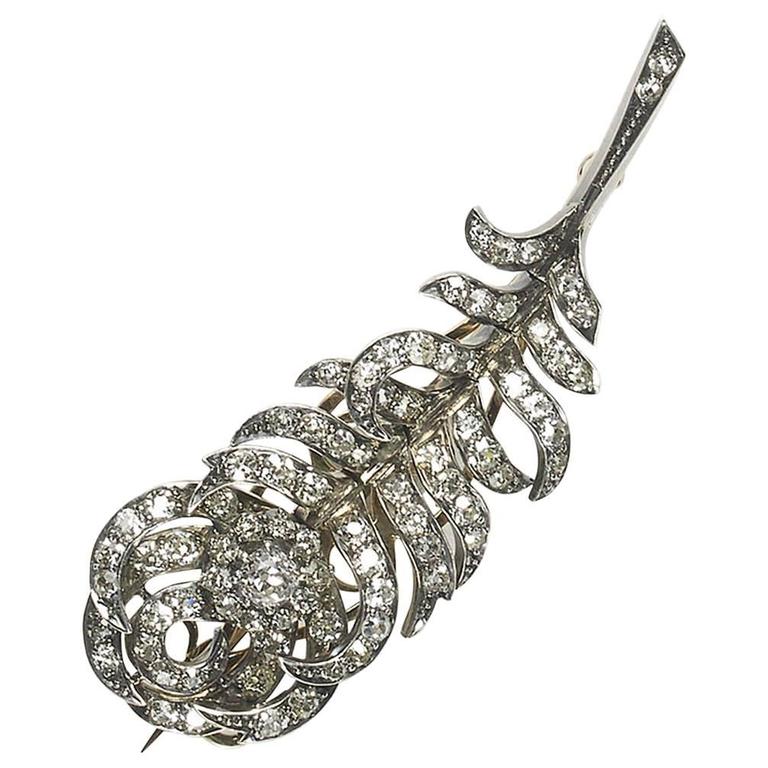 Feather Brooch at 1stDibs