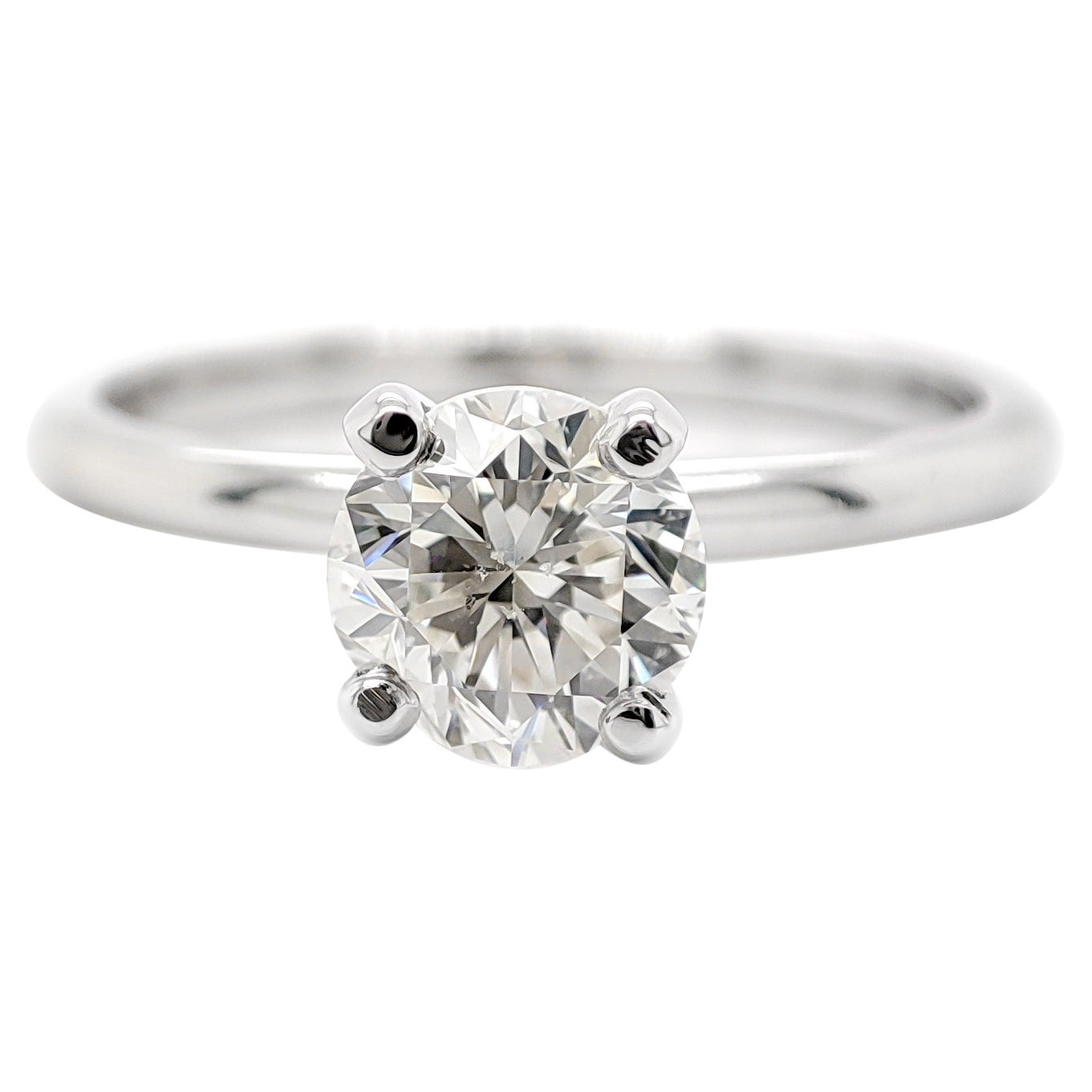 NO RESERVE 1.01CT VS2 F DIamond Solitre Engement Ring 14K White Gold ...