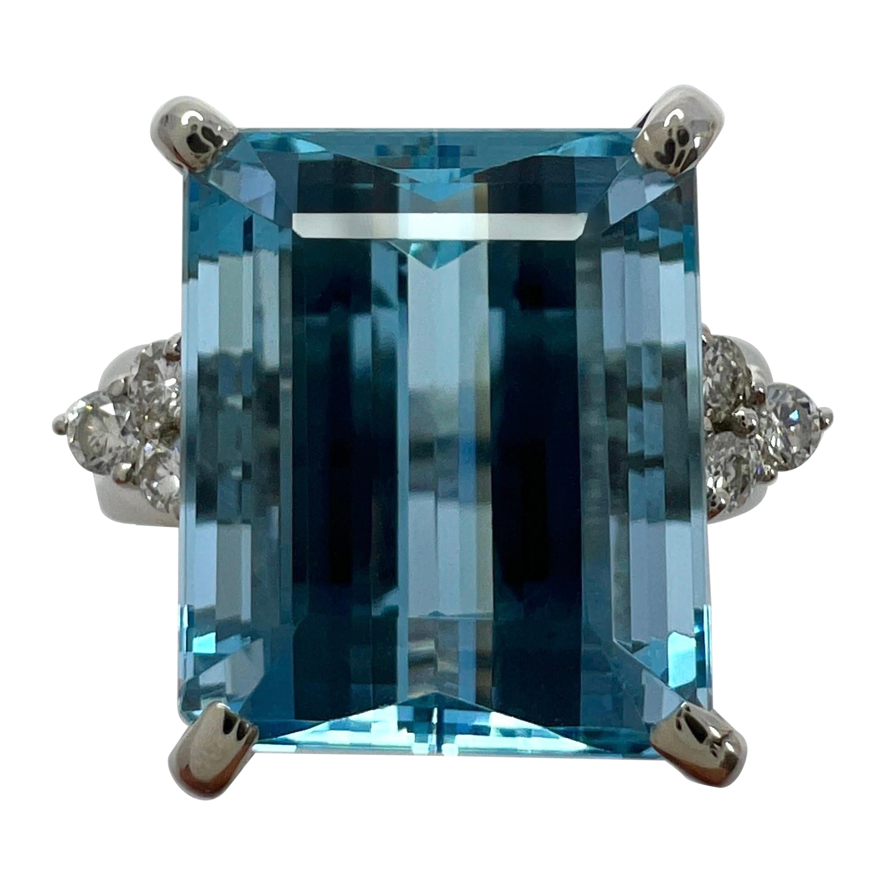 2.85Ct Very Fine Natural Emerald Cut Brazilian Emerald Platinum Ring ...