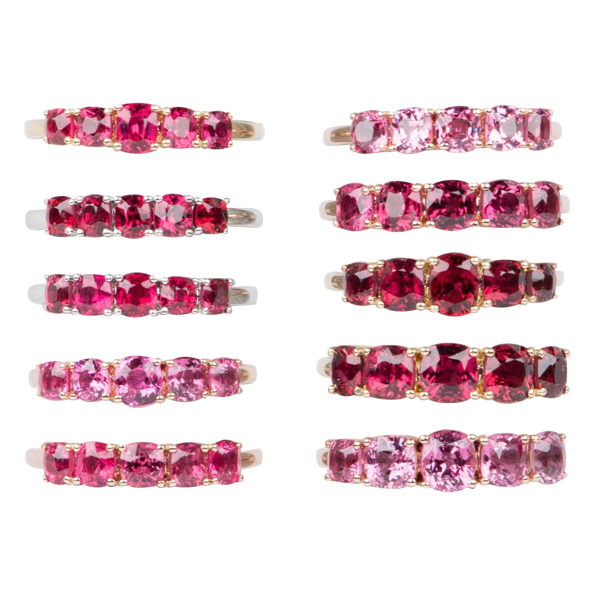 Bright Red Hot Pink Spinel Stacking Band 14K Gold Jedi Rare to Find For ...