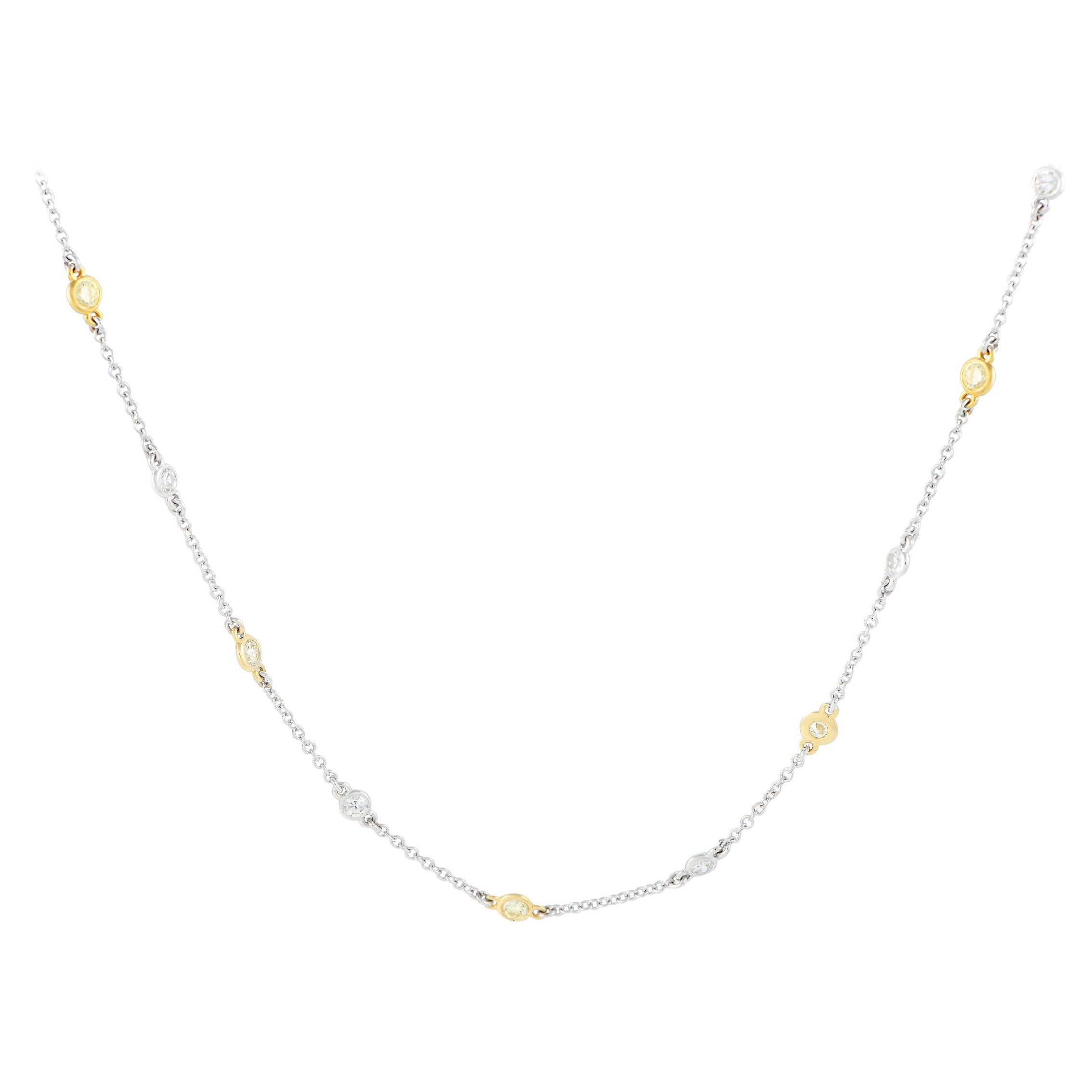 LB Exclusive 18K White Gold 0.50ct Diamond Star Station Necklace For ...