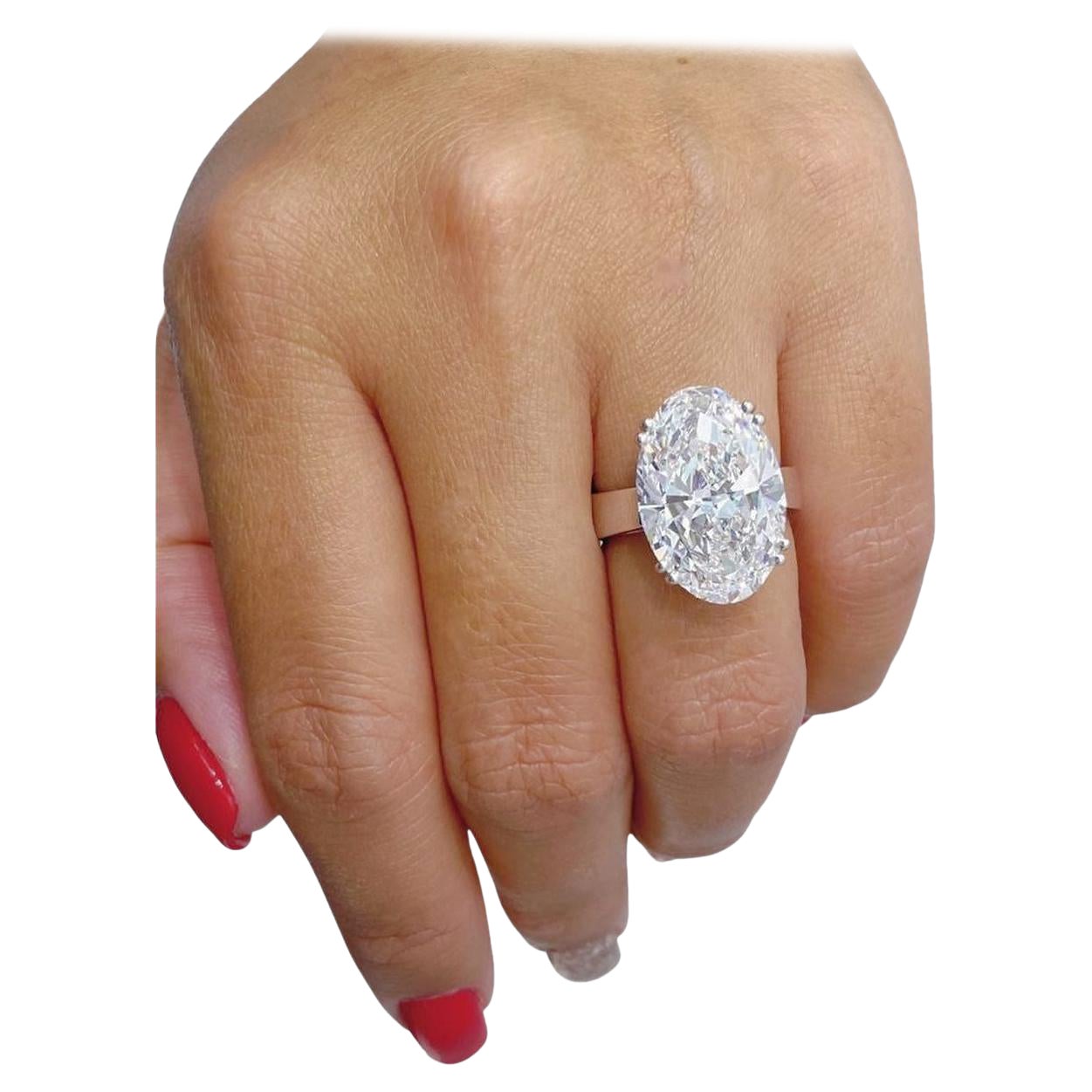 Customizable 11 Carat Oval Cut Diamond Engagement Ring Platinum GIA ...