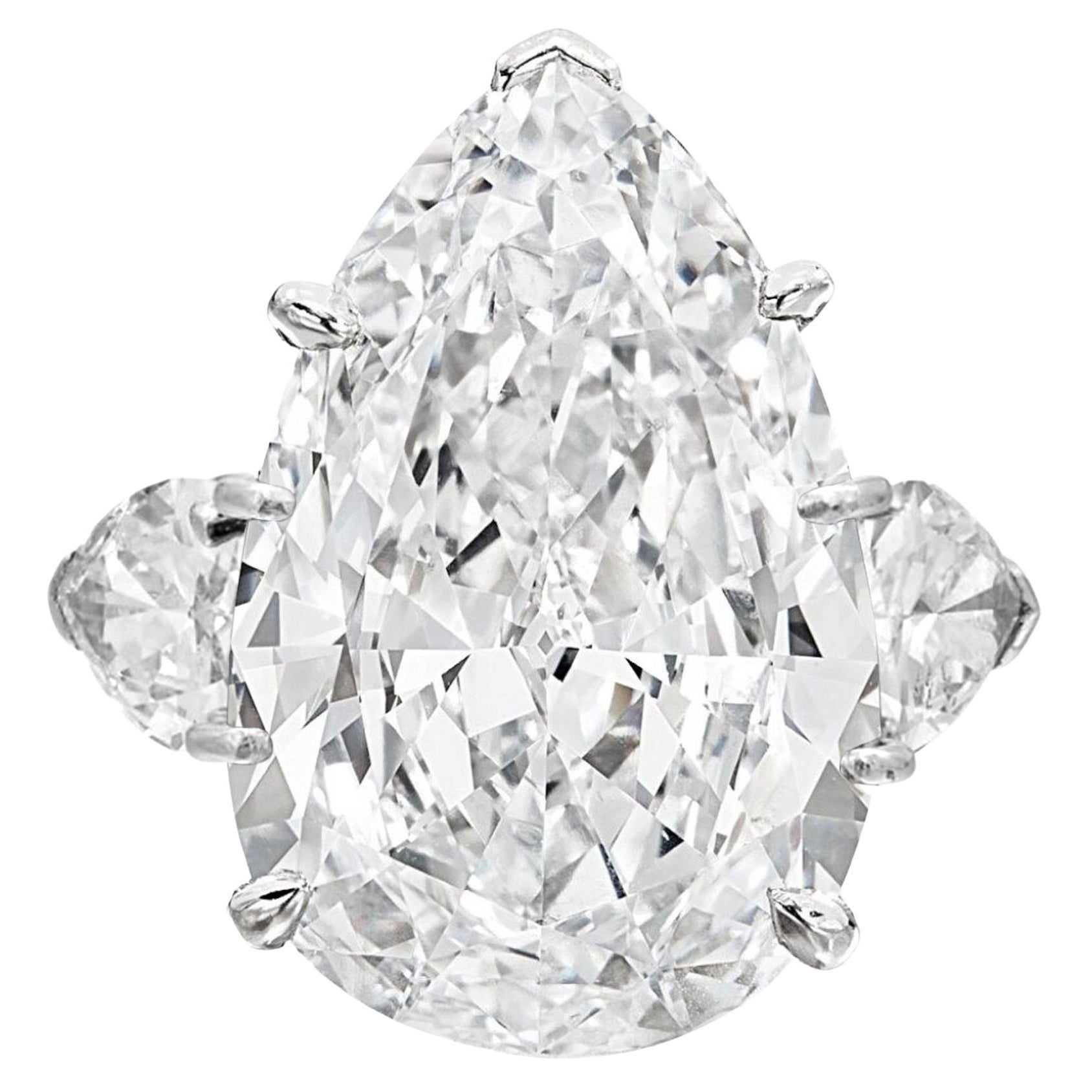 FLAWLESS GIA Certified 10.96 Carat Pear Cut Fancy Faint Pink Diamond ...