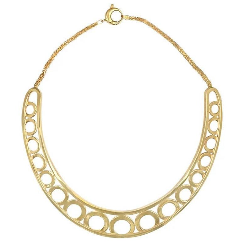 A.Cipullo Collar Link Necklace, 18k Yellow Gold For Sale at 1stDibs
