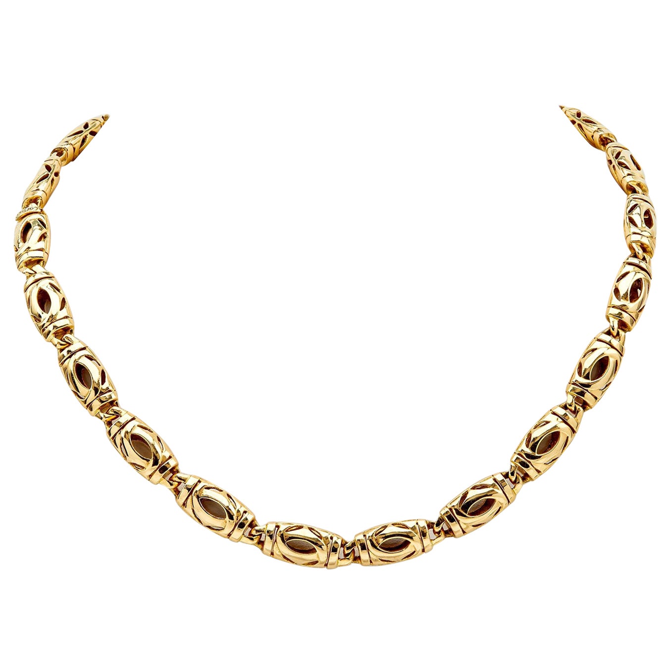 Vintage Italian 18k Yellow Gold Link Necklace For Sale at 1stDibs ...