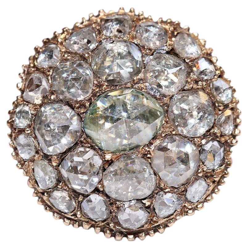 Antique Circa 1900s Ottoman 8k Gold Natural Rose Cut Diamond Decorated ...
