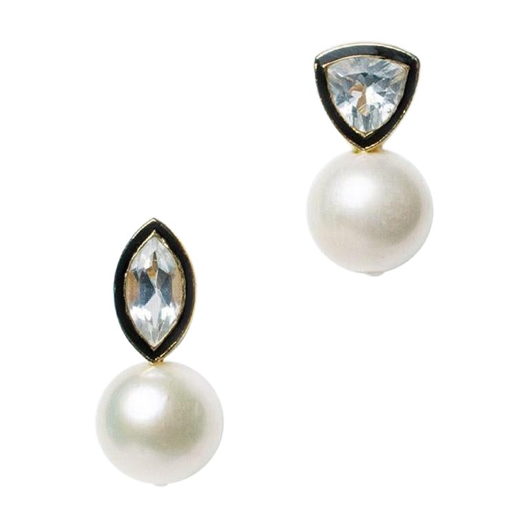 House of Sol White Topaz Pearl Earring For Sale at 1stDibs