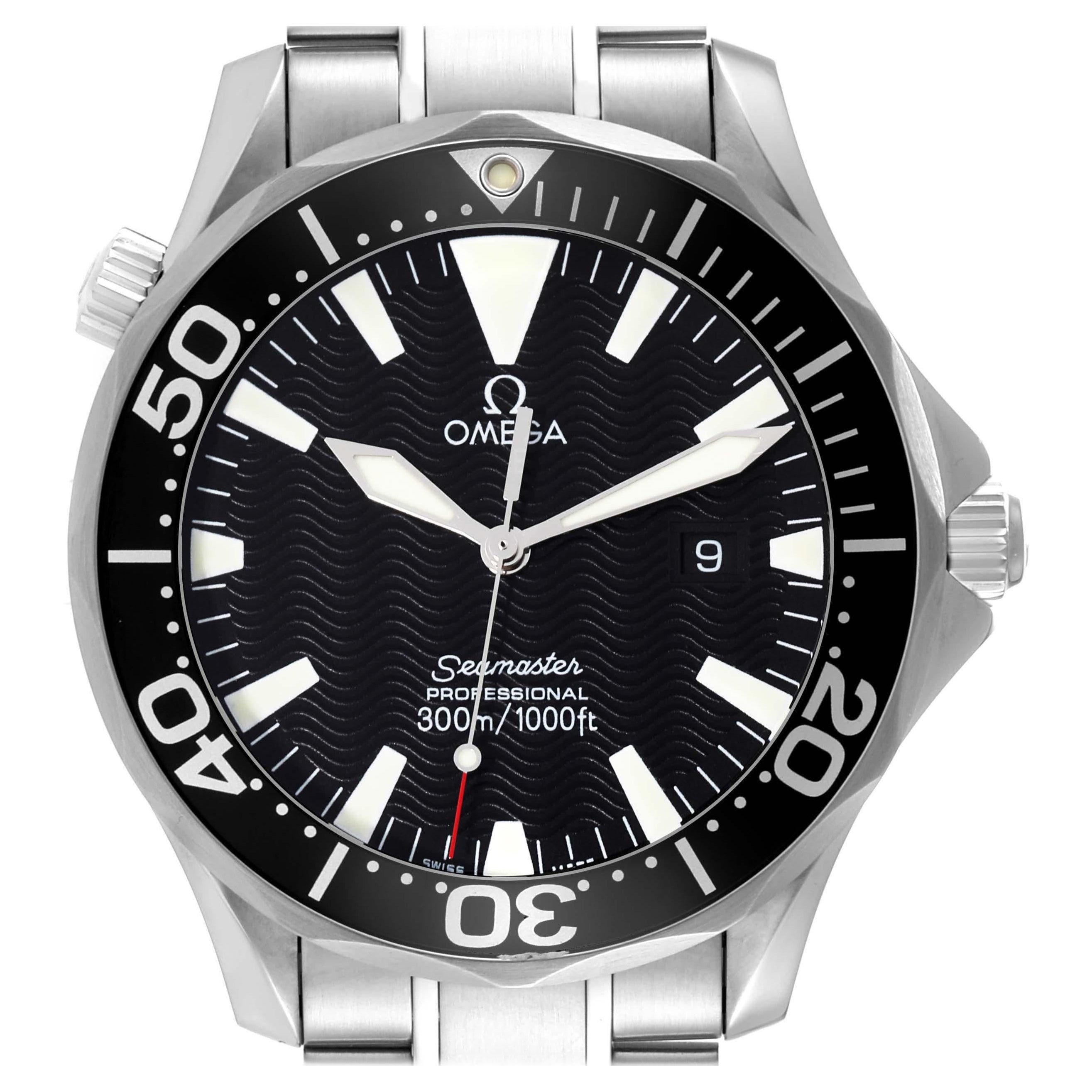 Omega Seamaster 41mm Black Dial Steel Mens Watch 2264.50.00 Card For ...