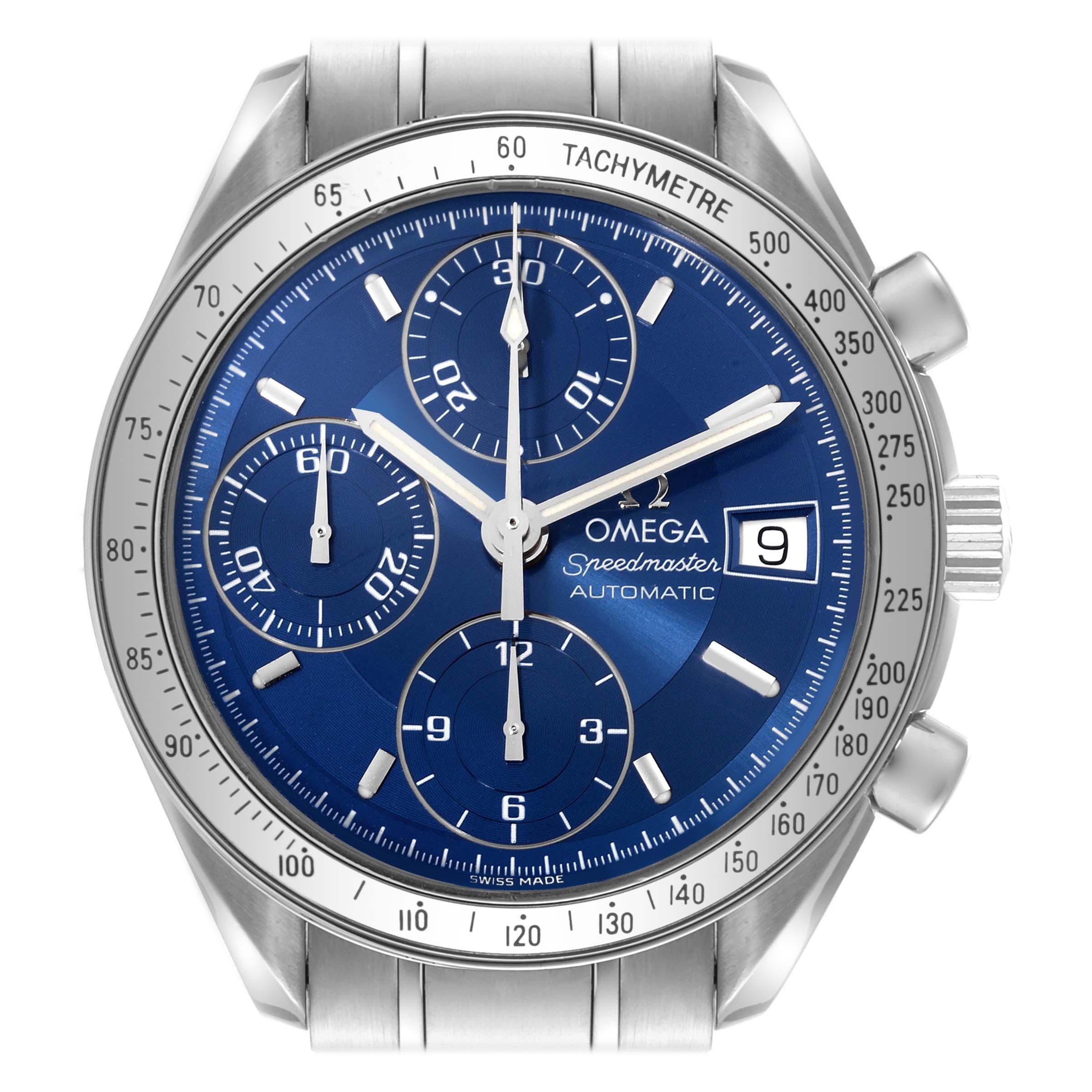 Omega Speedmaster Date Automatic Blue Dial Steel Mens Watch 3513.80.00 ...