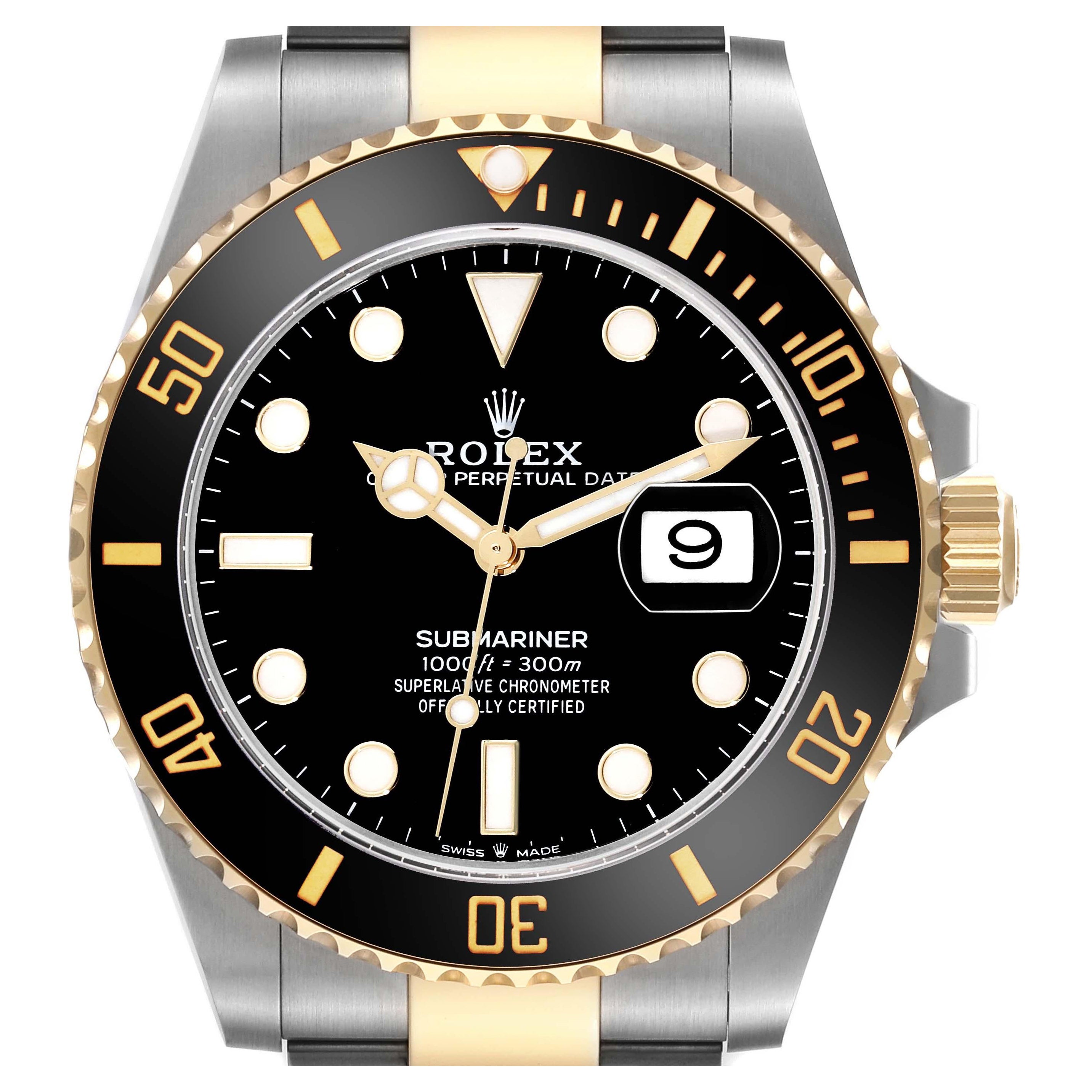 Rolex Submariner 41 Steel Yellow Gold Black Dial Mens Watch 126613 Box ...