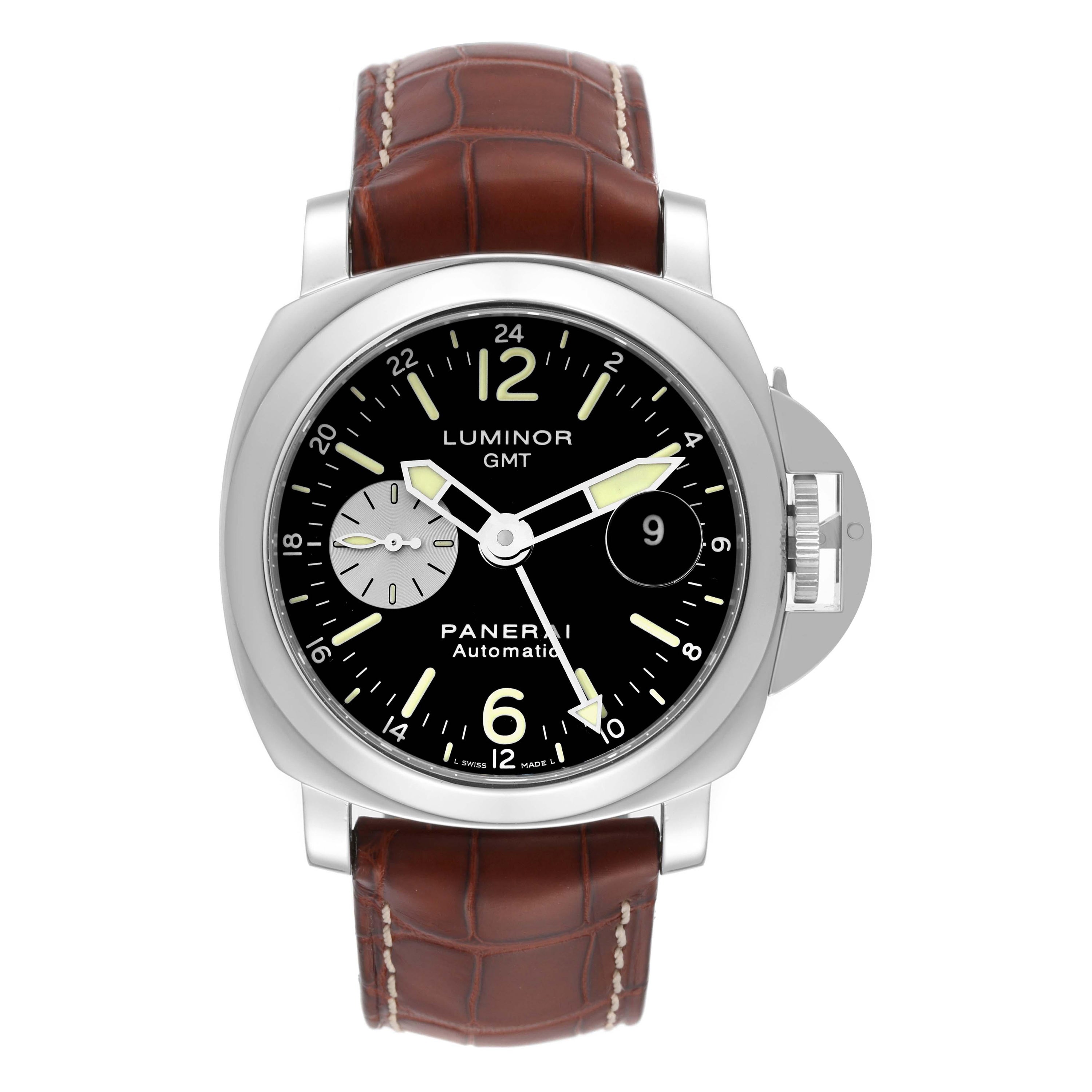 Panerai Luminor GMT Automatic Steel Mens Watch PAM00088 For Sale at 1stDibs