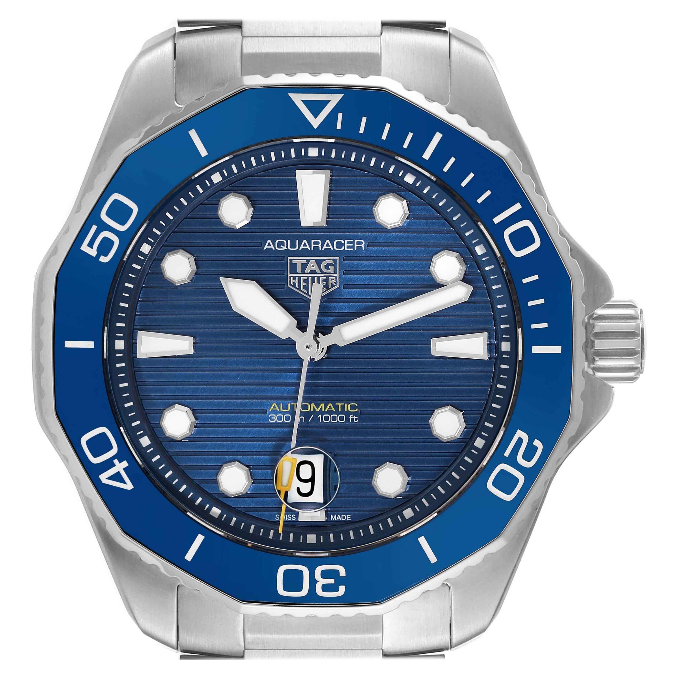 Tag Heuer Aquaracer Professional GMT Blue Dial Steel Mens Watch WBP2010 ...