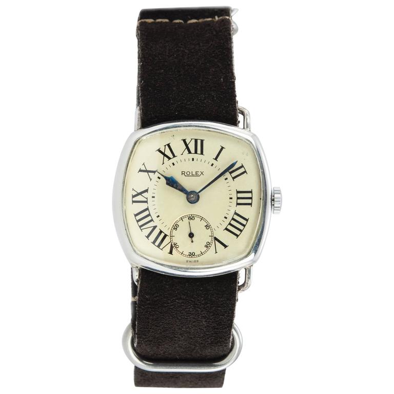 Rolex Sterling Silver Dress Model Wristwatch at 1stDibs