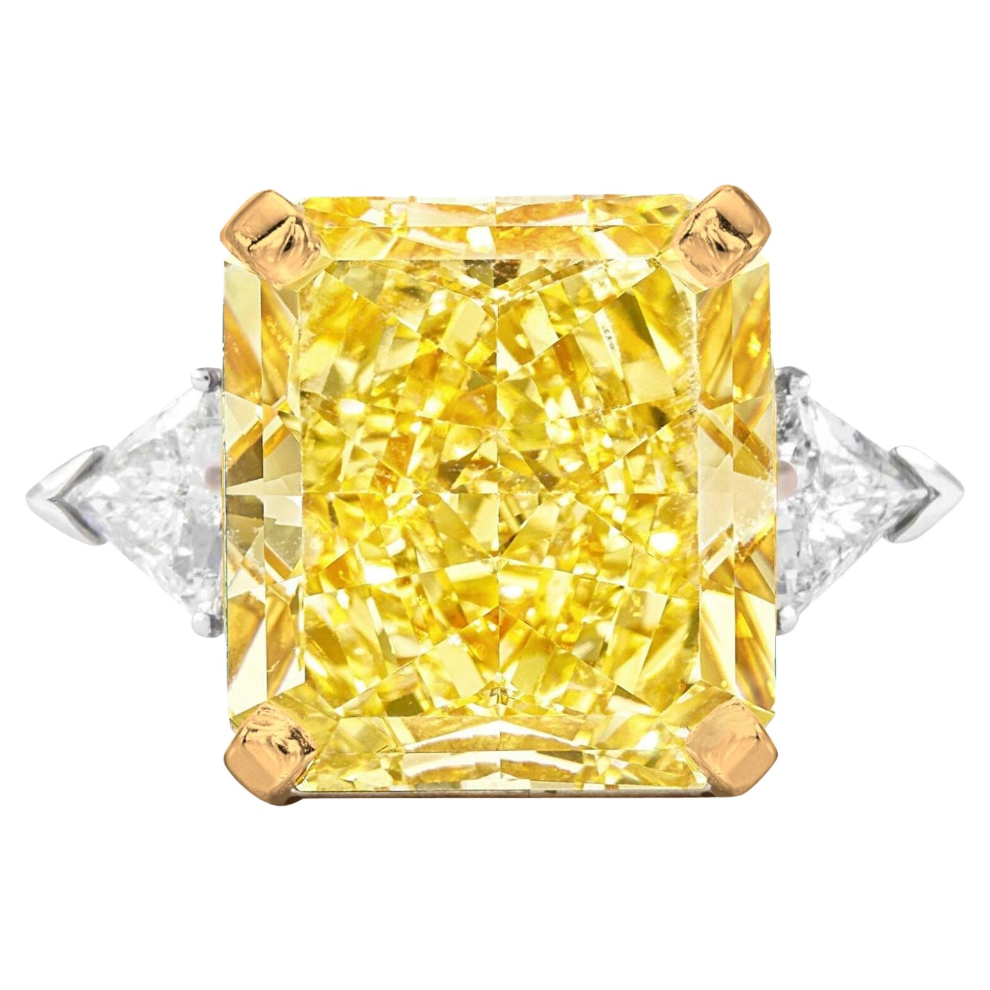 Harry Winston 10.01 Carat GIA Fancy Yellow Radiant Cut Diamond Ring at ...