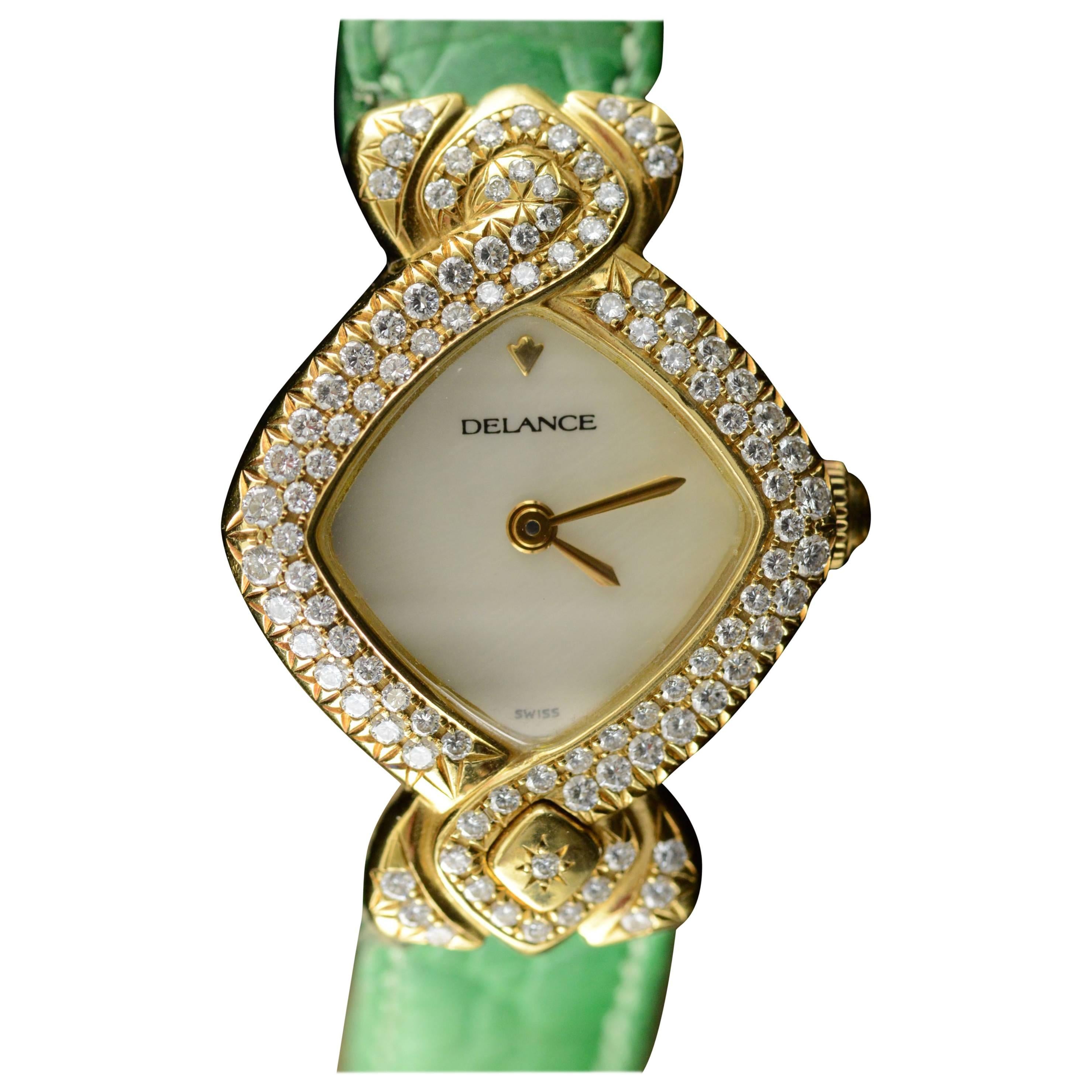 Delance Swiss Diamond and Gold Watch For Sale at 1stDibs | delance ...