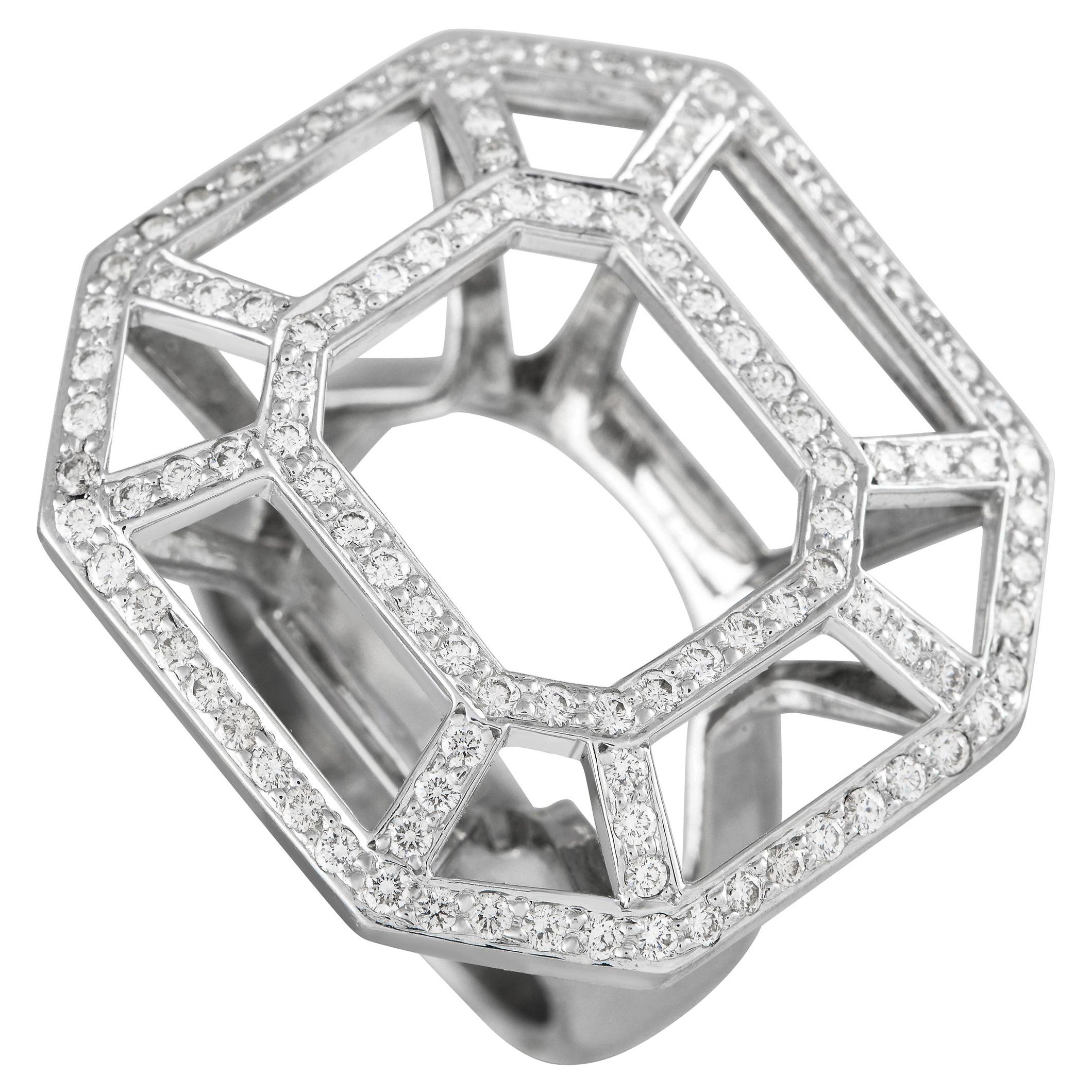 Tiffany and Co. Paloma Picasso 18K White Gold 1.25ct Diamond Geometric ...