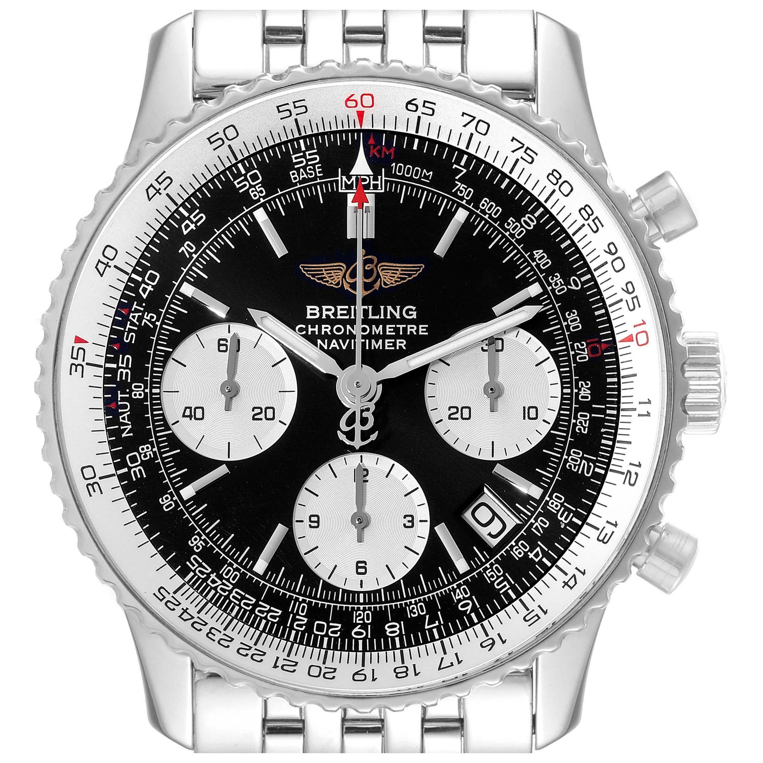 Breitling Navitimer II Blue Dial Chronograph Steel Mens Watch A13322 at ...