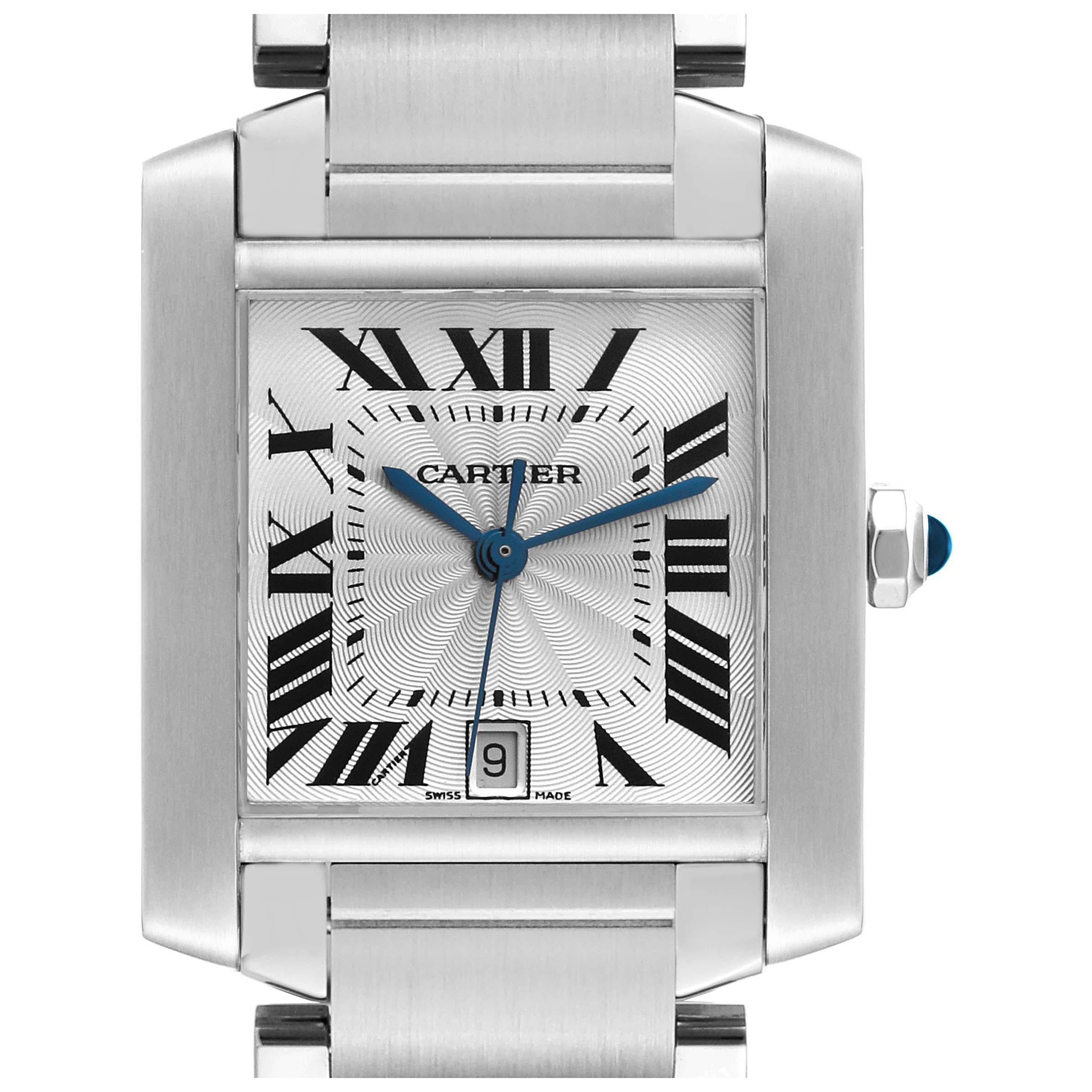 Cartier Tank Francaise Large Automatic Steel Mens Watch W51002Q3 Box ...