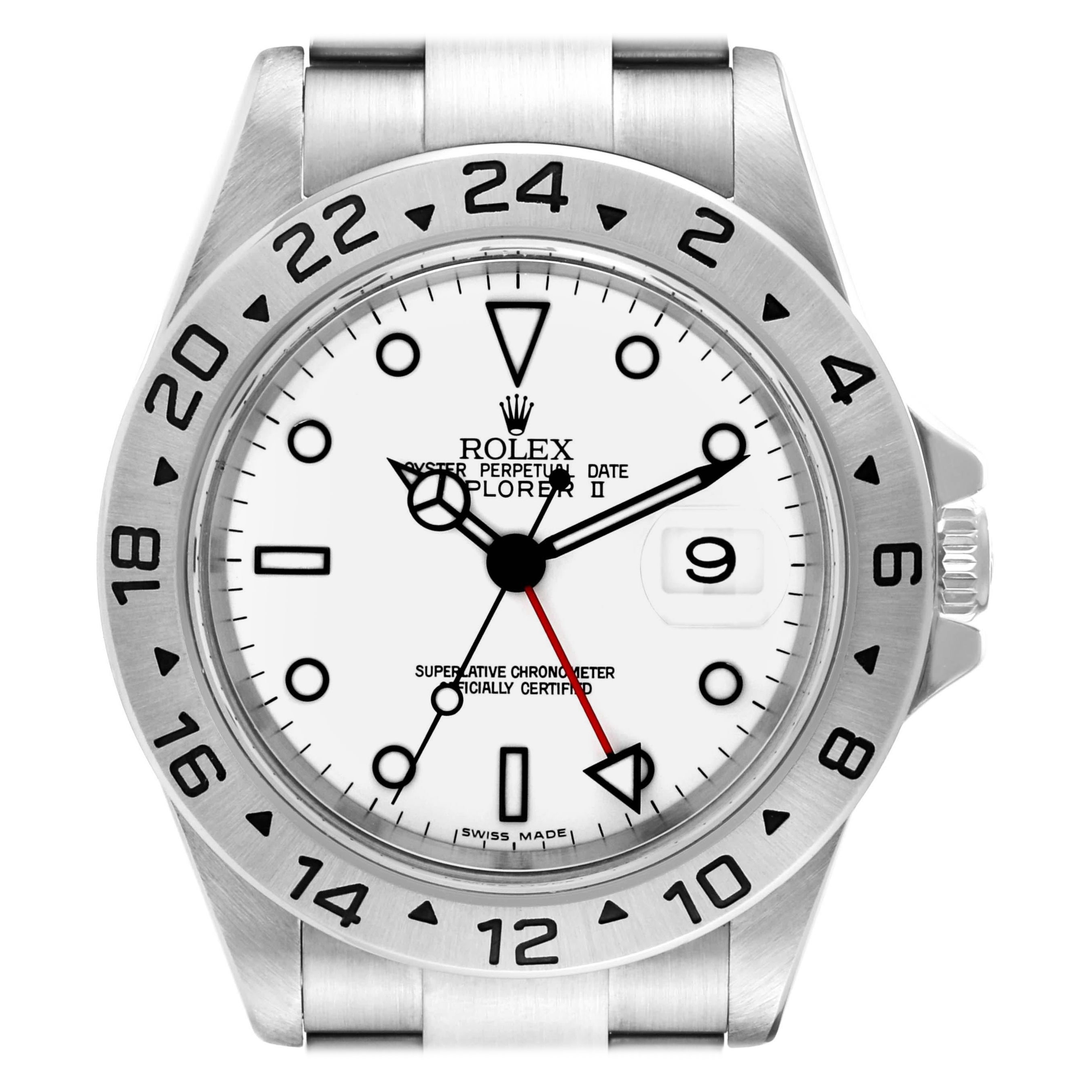 Rolex Explorer II Polar Parachrom Hairspring Steel Mens Watch 16570 Box ...