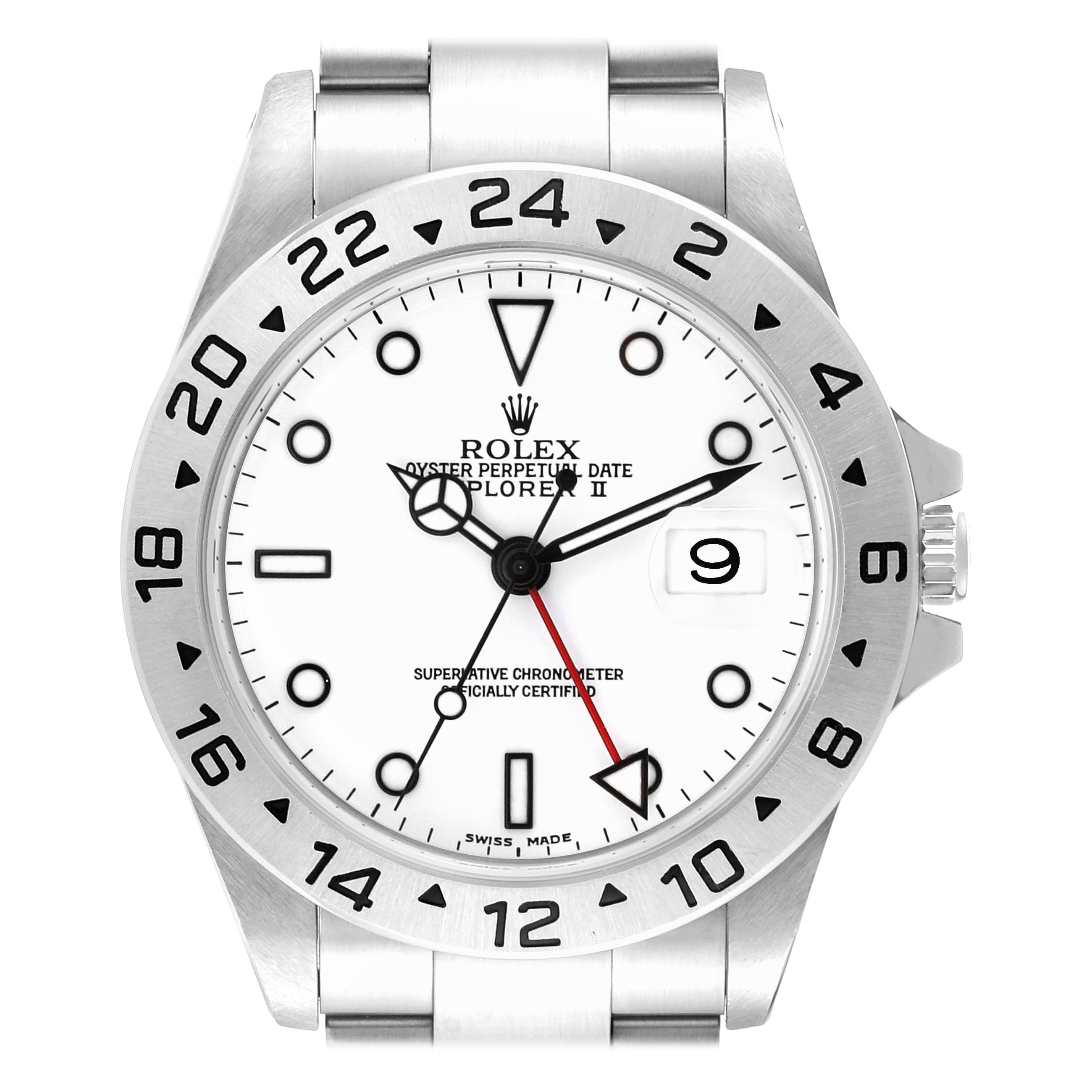 Rolex Explorer II 40mm Polar White Dial Steel Mens Watch 16570 Box ...