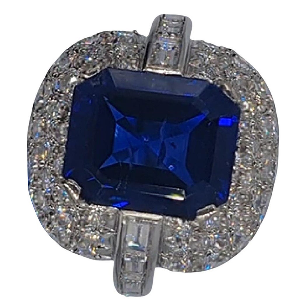 Gübelin Certified Royal Blue Burma No Heat Sapphire Diamond Ring For ...