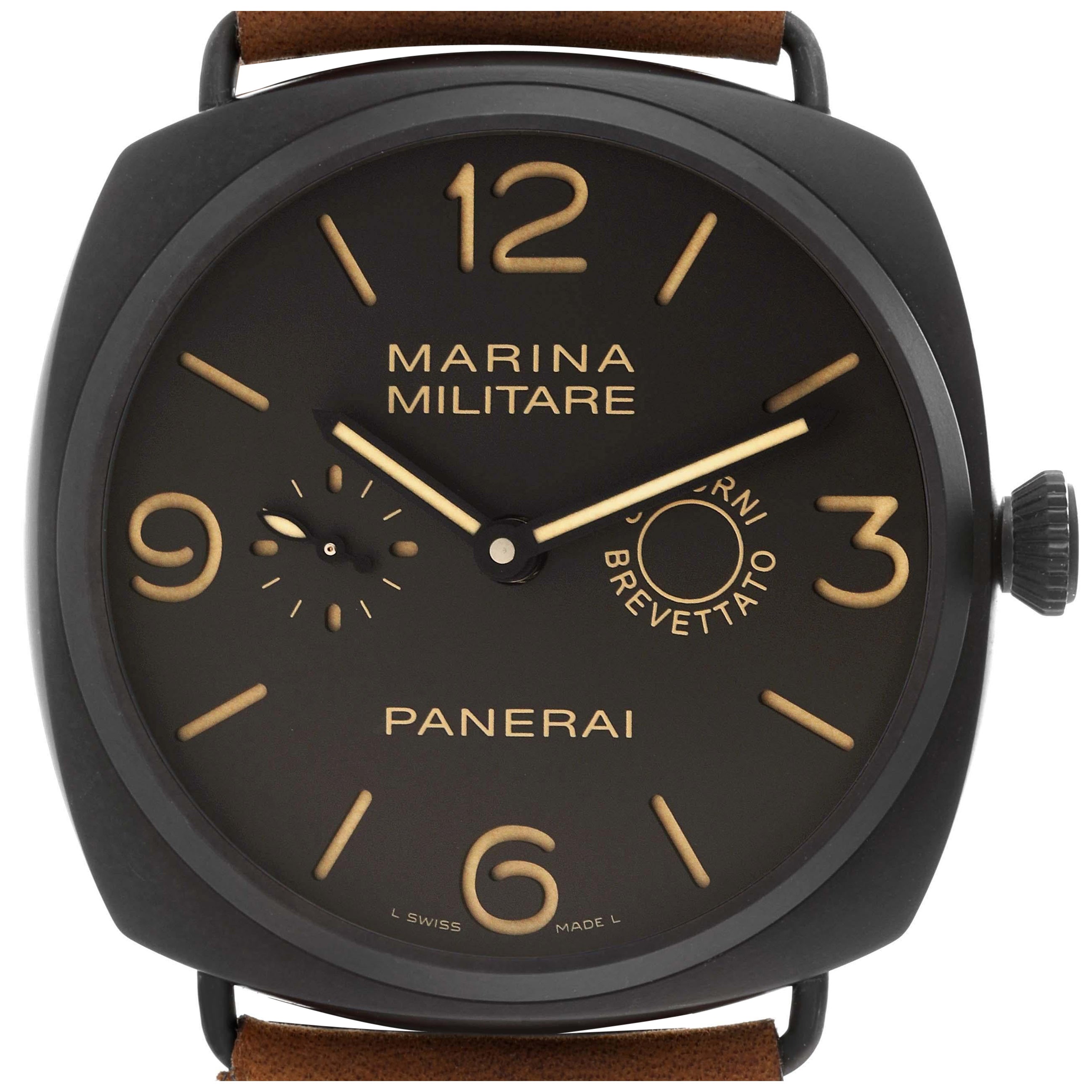 Panerai Submersible Marina Militare 47mm Carbotech Mens Watch PAM00979 ...