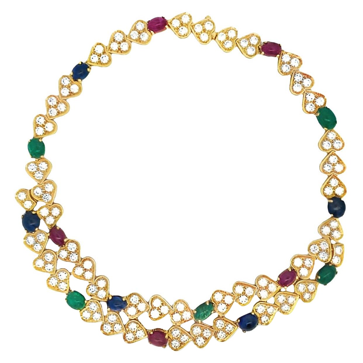 Multi Gem Gold Necklace For Sale at 1stDibs | grt ruby necklace