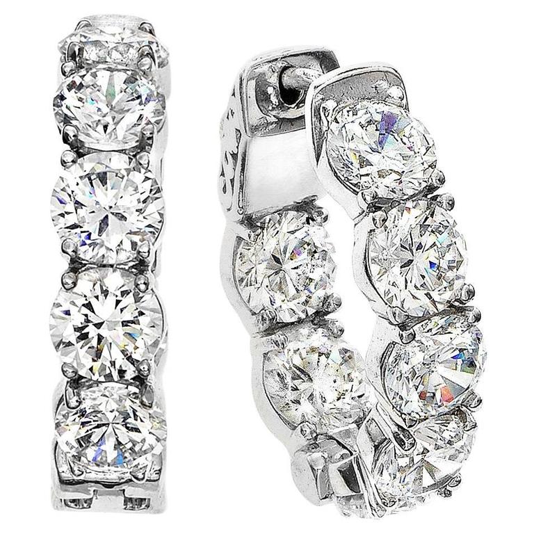 Inside Out Diamond Gold Hoops Earrings at 1stDibs