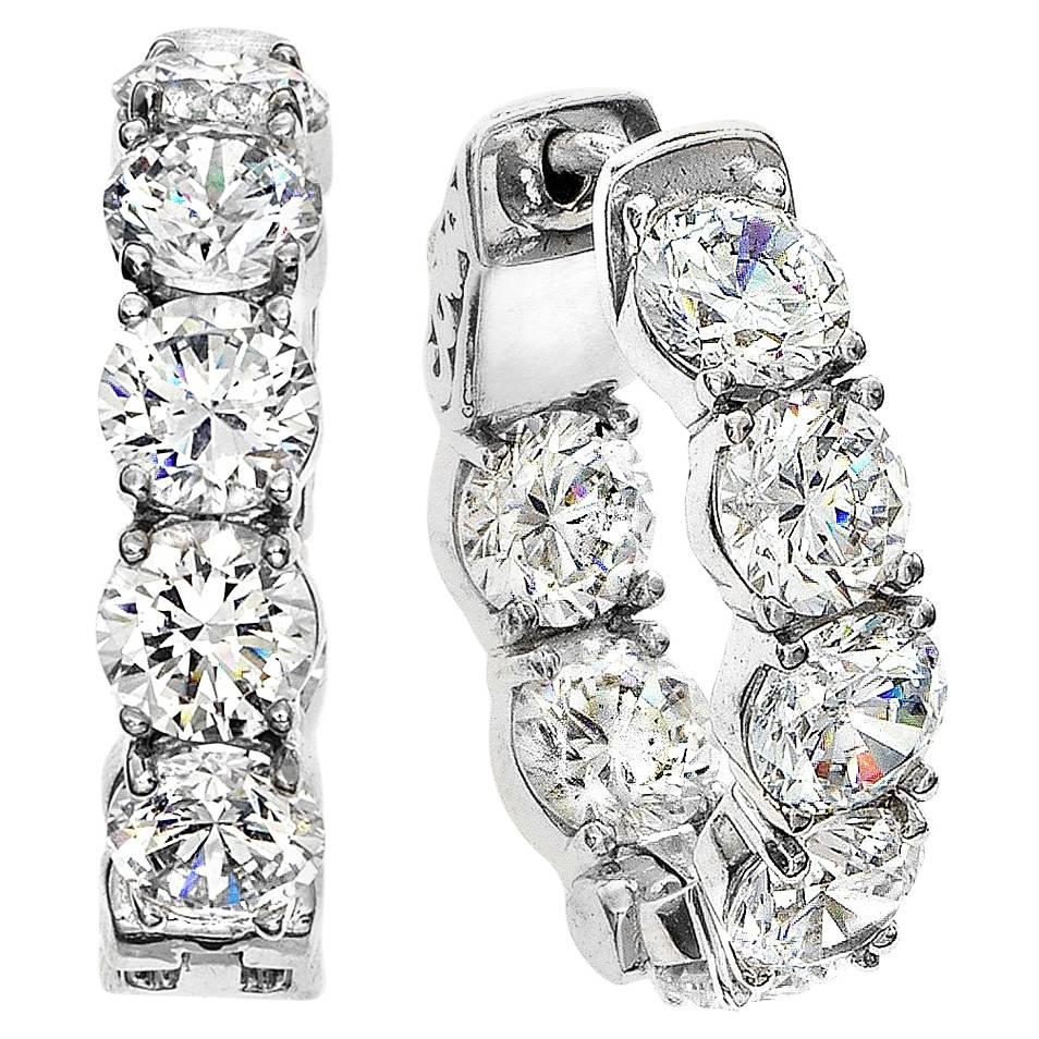 Inside Out Diamond Gold Hoops Earrings at 1stDibs