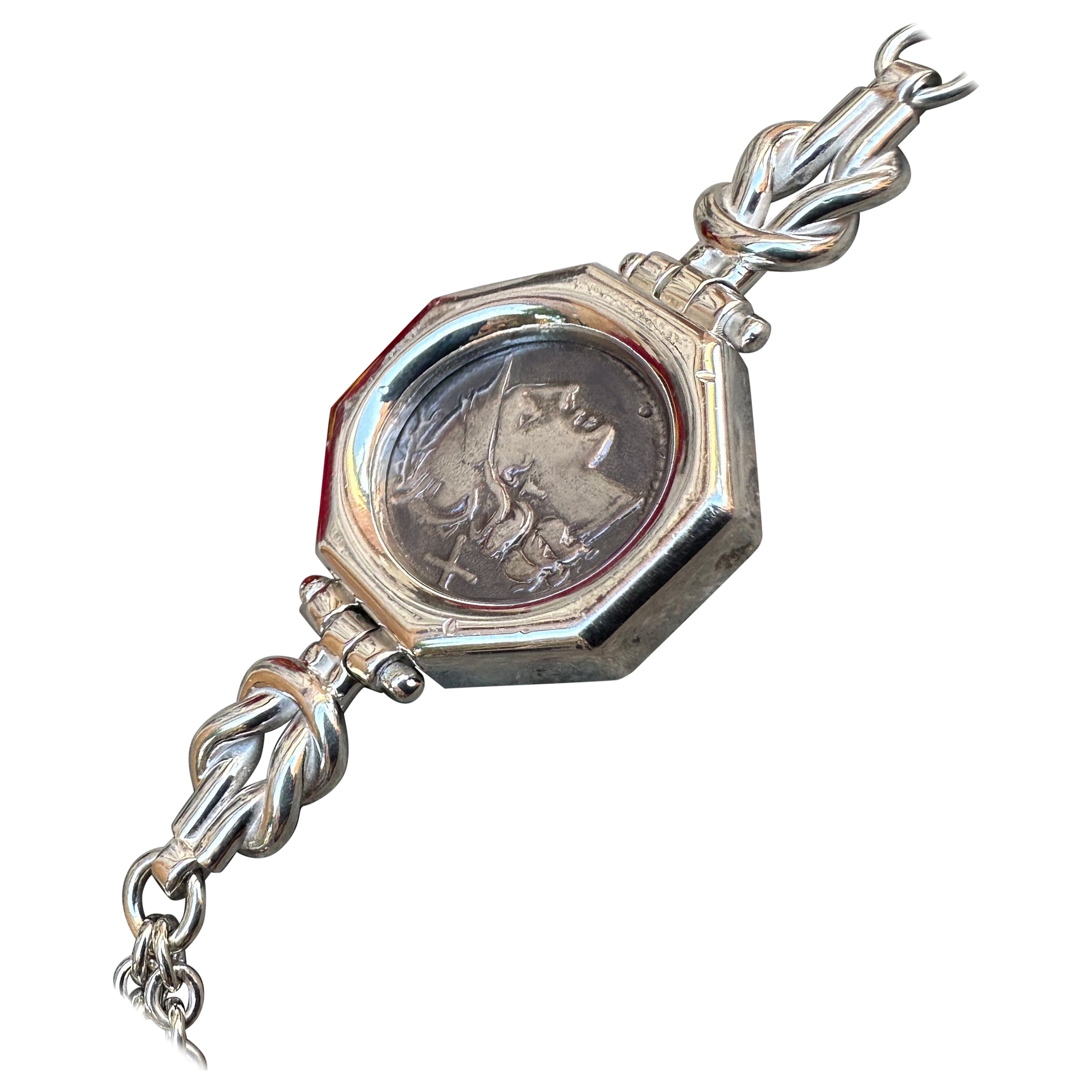 Genuine Roman coin (2nd century BC) depicting the Goddess Roma silver ...