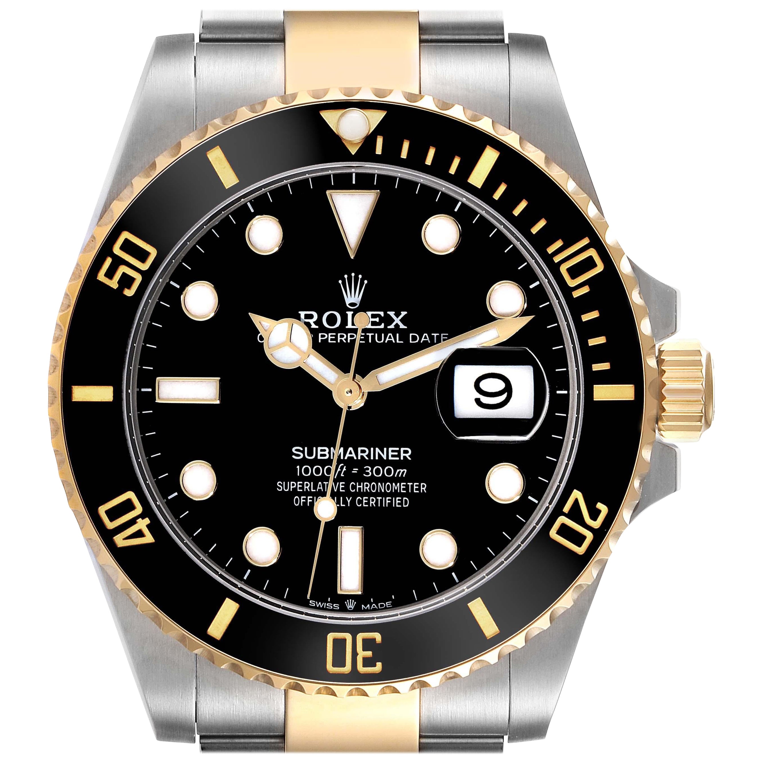 Rolex Submariner 41 Steel Yellow Gold Black Dial Mens Watch 126613 Box ...