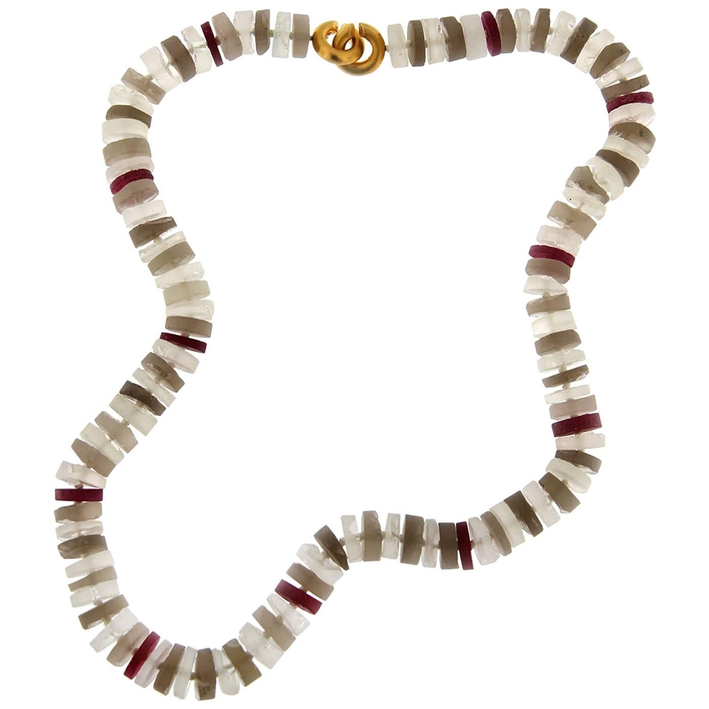 Jona Hammered Rock Crystal Necklace at 1stDibs