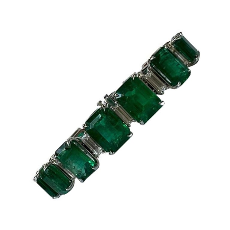 17.39 carat emerald EC bracelet For Sale at 1stDibs