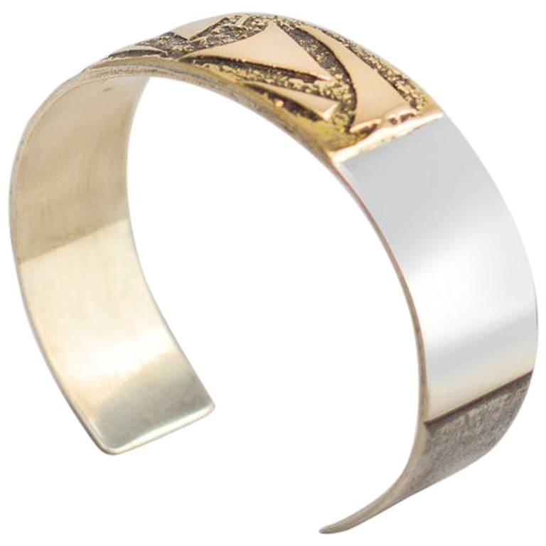 Tiffany and Co. Fabulous Rare Sterling Gold Magnolia Cuff Bracelet at ...