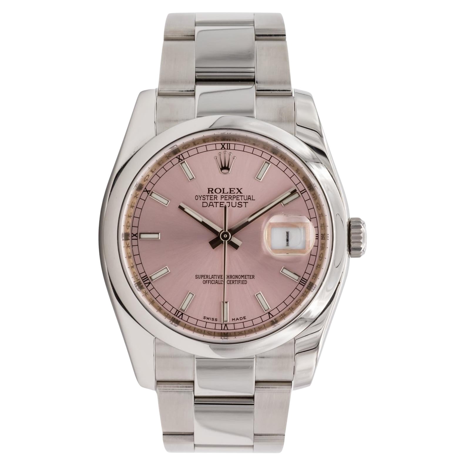 Rolex Steel Datejust with Custom Pink Dial, Early 1970's For Sale at ...