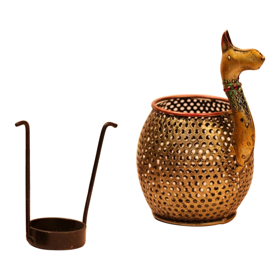 Iron Hanging Lantern Jali Set Of 2 For Sale at 1stDibs