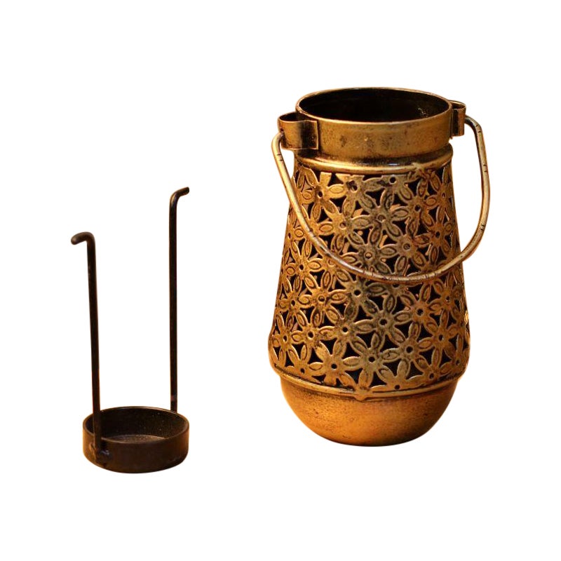 Iron Hanging Lantern Jali Set Of 2 For Sale at 1stDibs