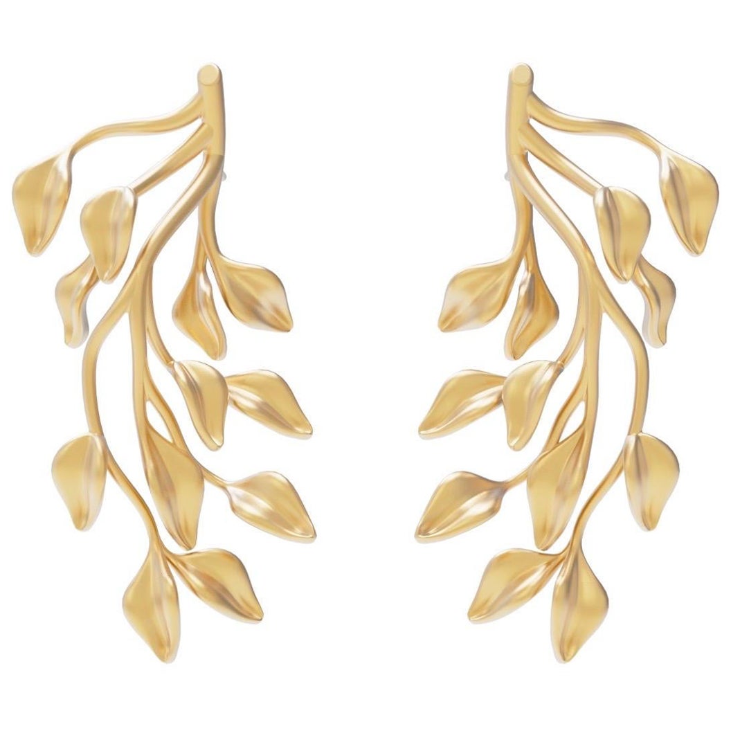 Matisse’s Branch Earrings 18k Yellow Gold, Larissa Moraes Jewelry For ...