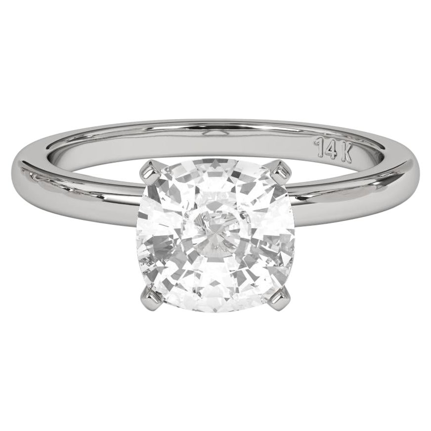 2CT Emerald Cut Solitaire F-G Color with VS Clarity Lab Grown Diamond ...