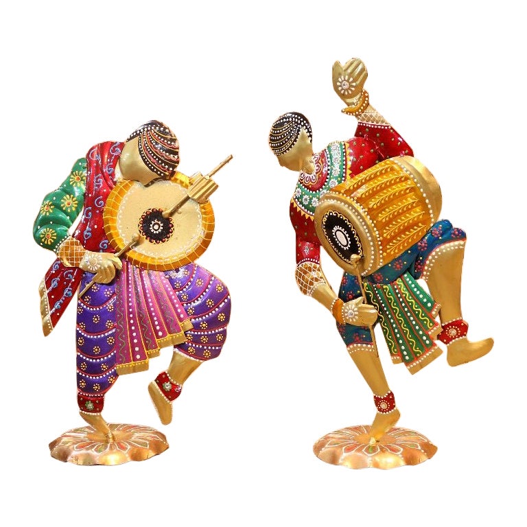 Iron Painted Dancing Men S/2 For Sale at 1stDibs