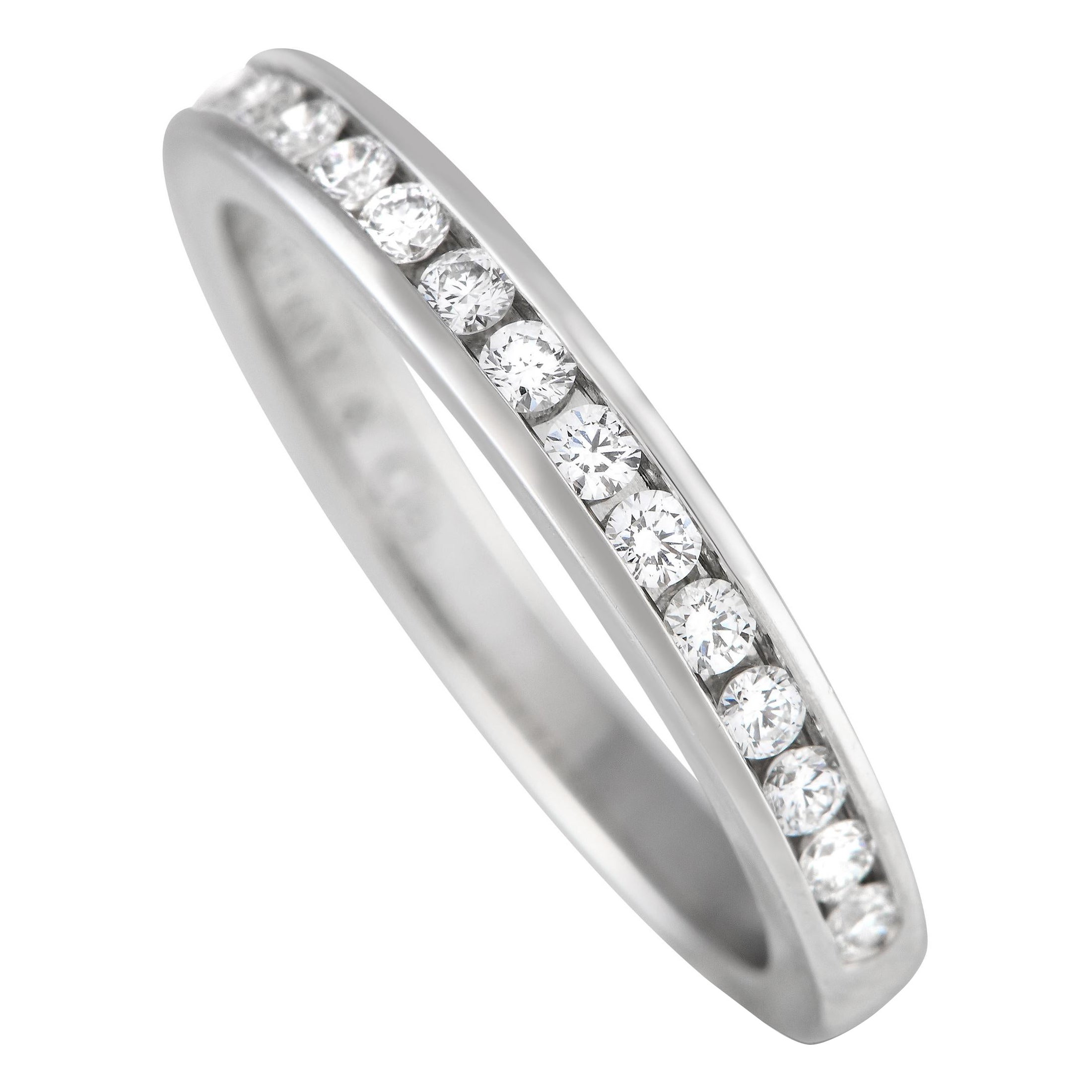 Tiffany and Co. Platinum 0.25ct Diamond Half-Eternity Band Ring For ...