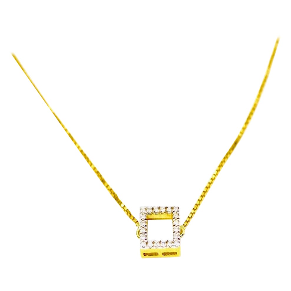 Diamond Square Choker Necklace For Sale at 1stDibs