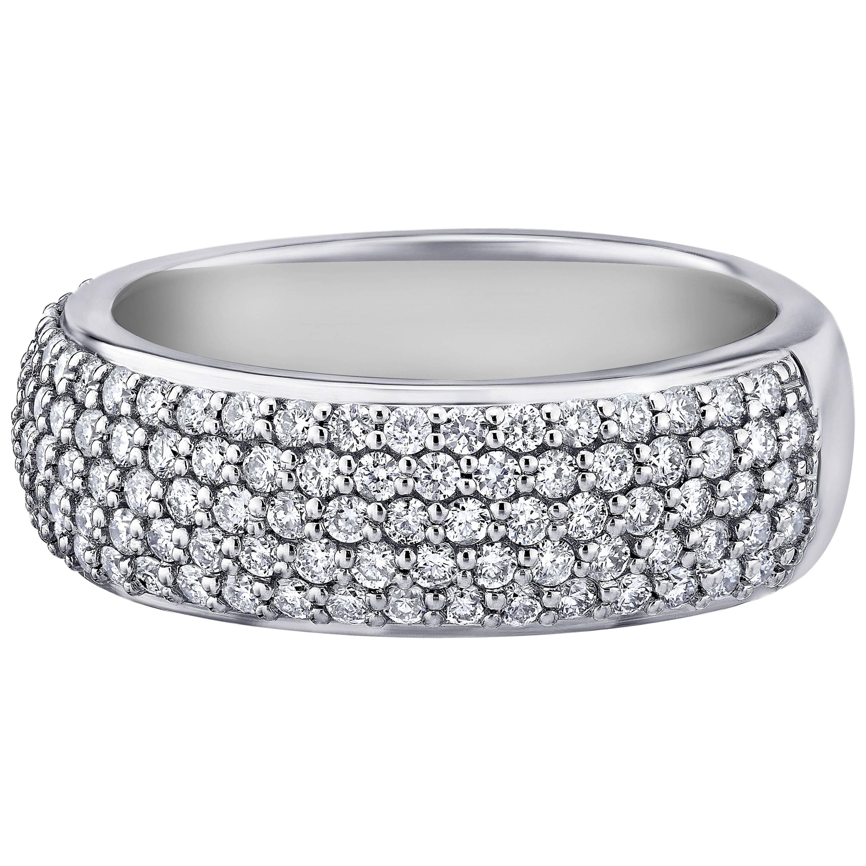 Five Row Micro Pave Diamond Band at 1stDibs